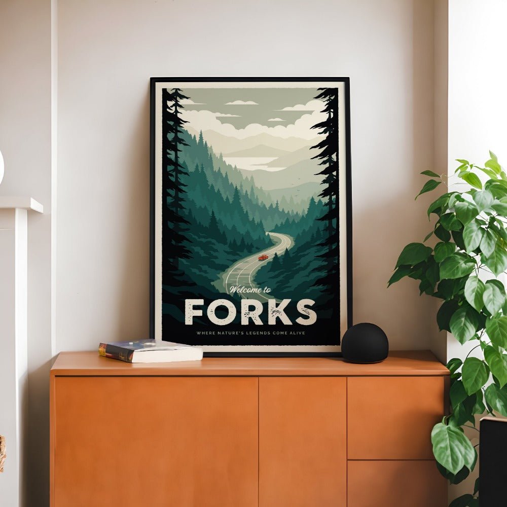 Forks Travel Poster – Sylvan Design Co.