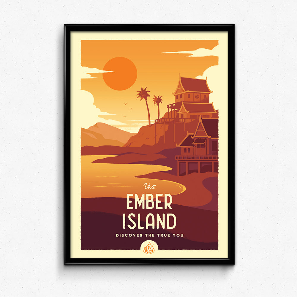 Ember Island Retro Travel Poster – Sylvan Design Co.