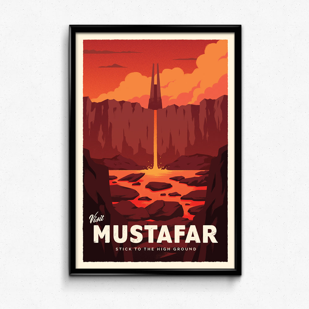 Mustafar Retro Travel Poster – Sylvan Design